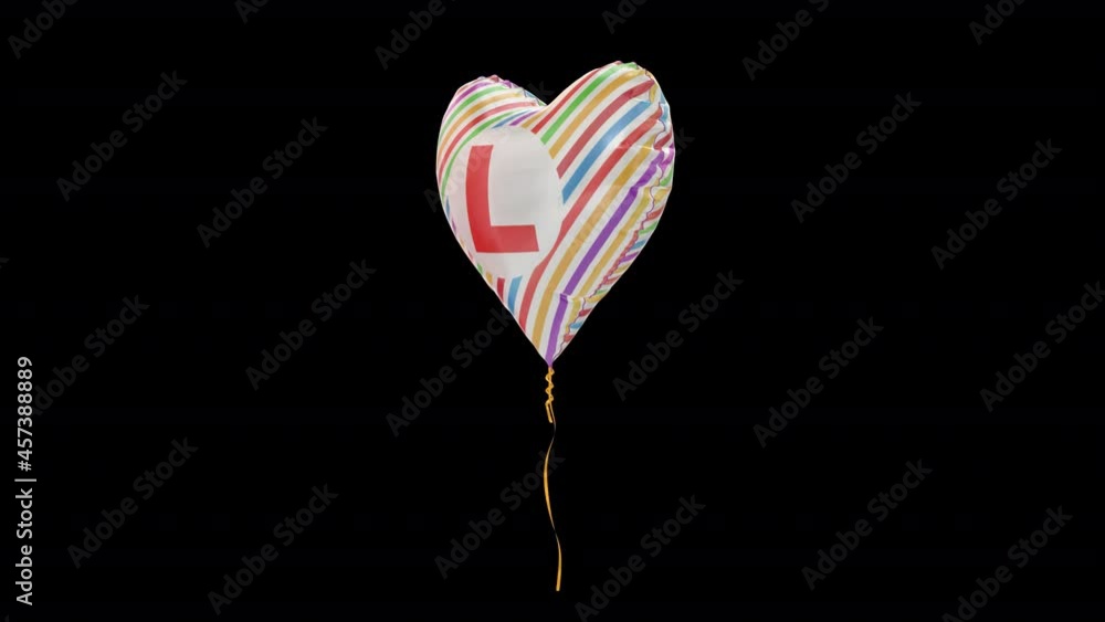 Balloons with Letter L. Loop Animation. Alpha Channel with Prores 4444 ...
