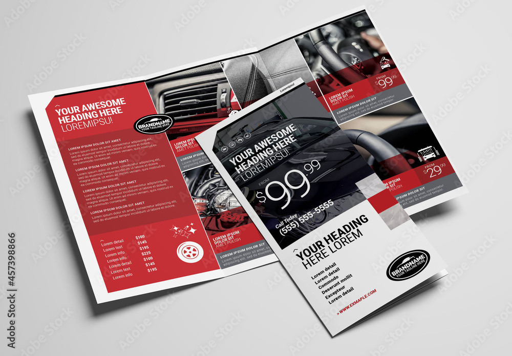 Trifold Car Wash Flyer Stock Template | Adobe Stock