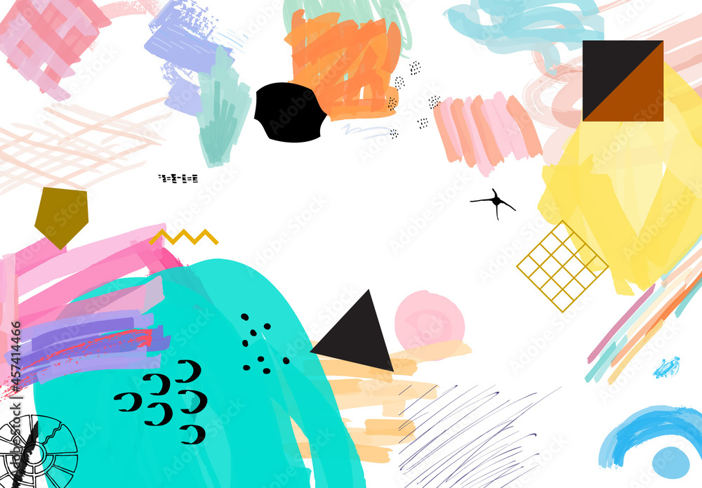 Set of Artistic Hand Drawn Scribbles with Marker and Ink Stock Template ...