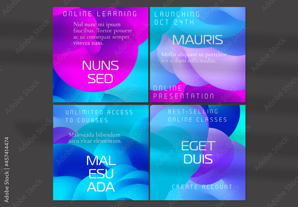 Social Media Post Layout with Futuristic Wavy Cloudy Gradient Shape ...