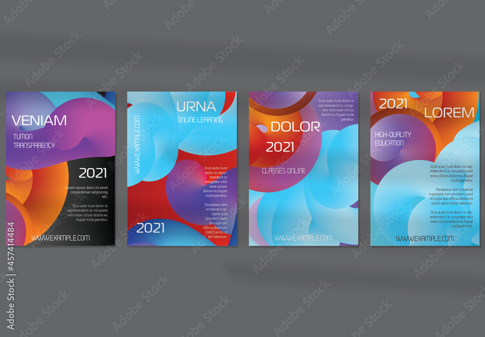 Flyer Layout with Futuristic Wavy Gradient Cloud Shape Stock Template ...
