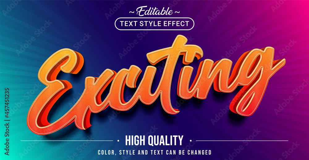 Editable text style effect - Exciting text style theme, Stock Vector ...