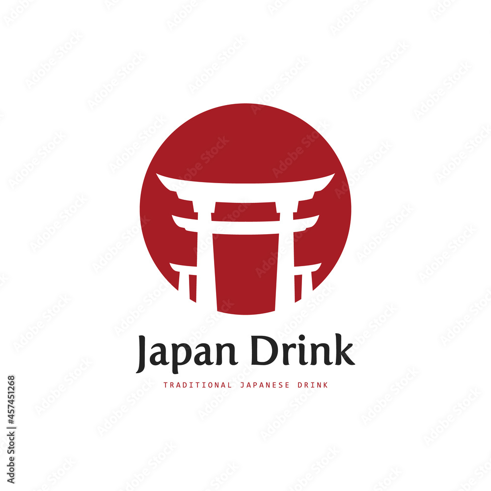 Japan Drink Logo - Isolated vector Illustration - Creative negative ...