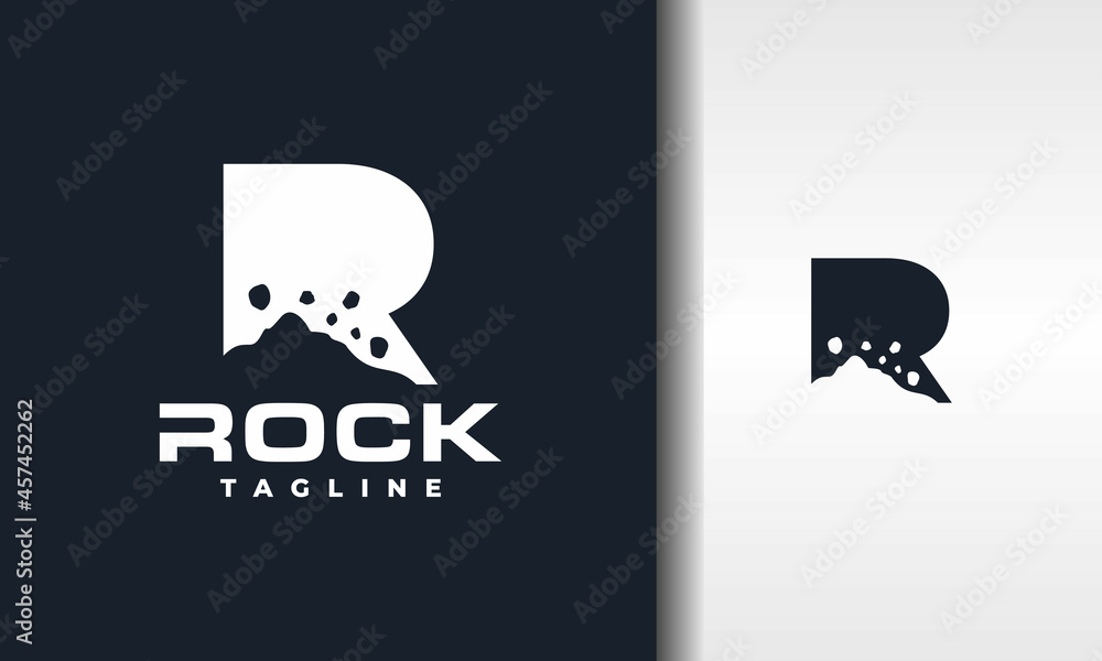letter R rock logo Stock Vector | Adobe Stock
