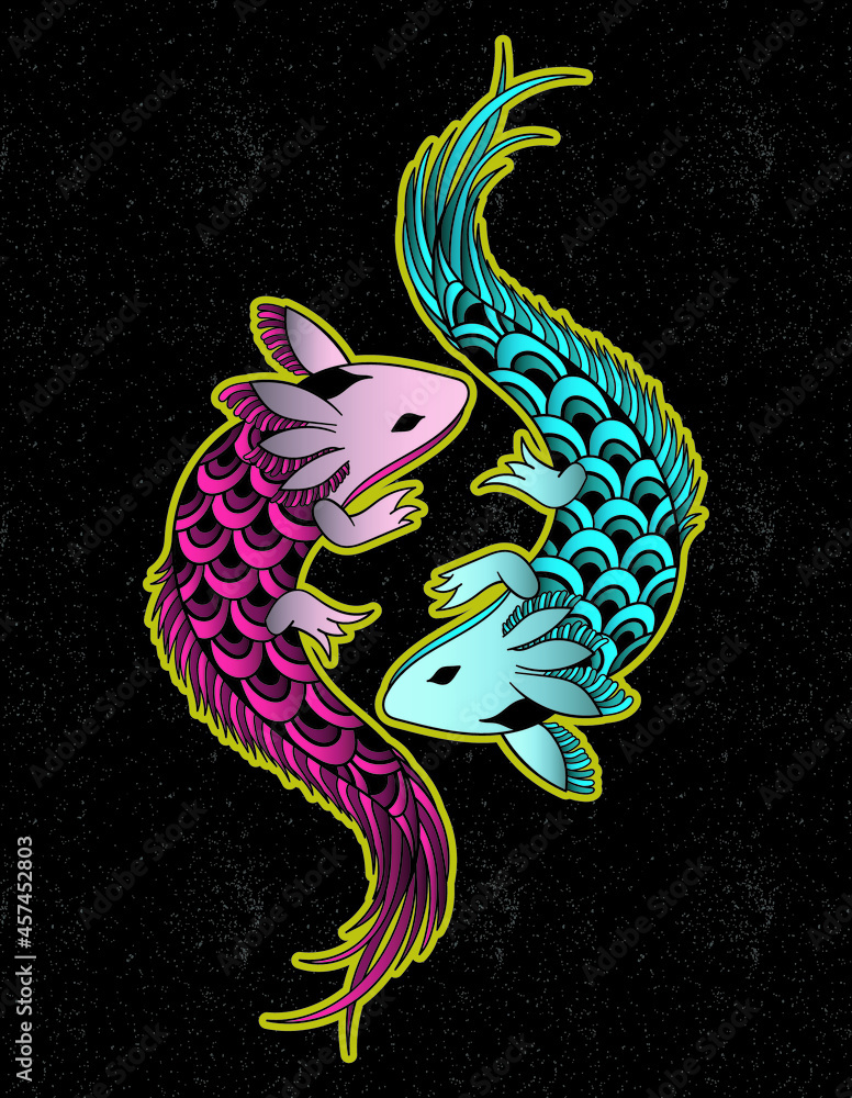 axolotl aztec art Stock Vector | Adobe Stock