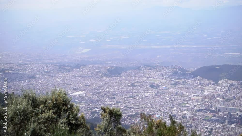 Panoramic view of the city of Quito, Ecuador from the top of the cable ...