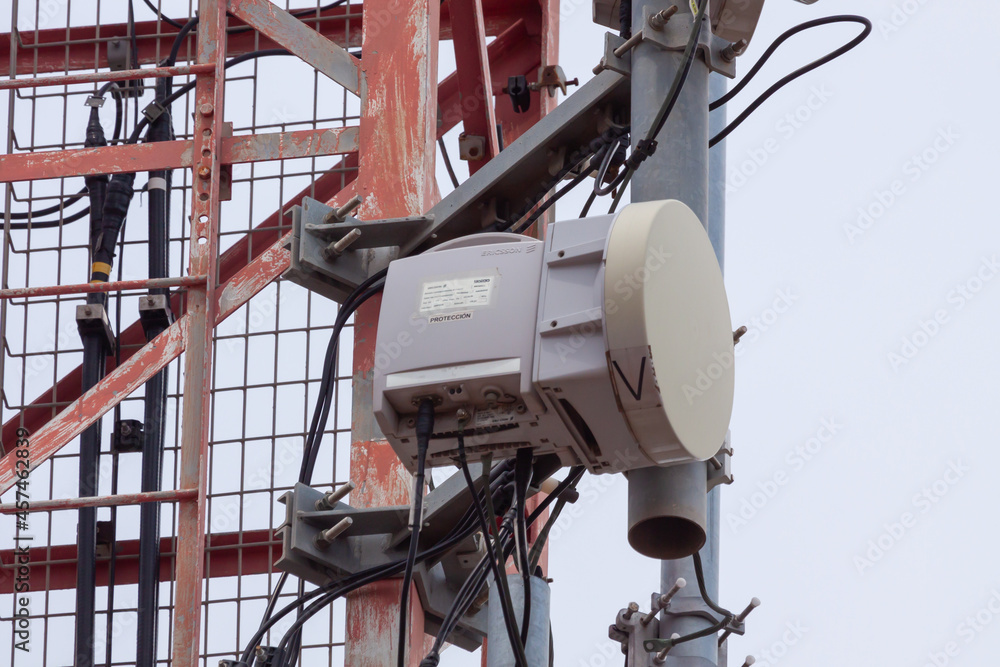 telecommunications tower of different mobile phone, radio and ...