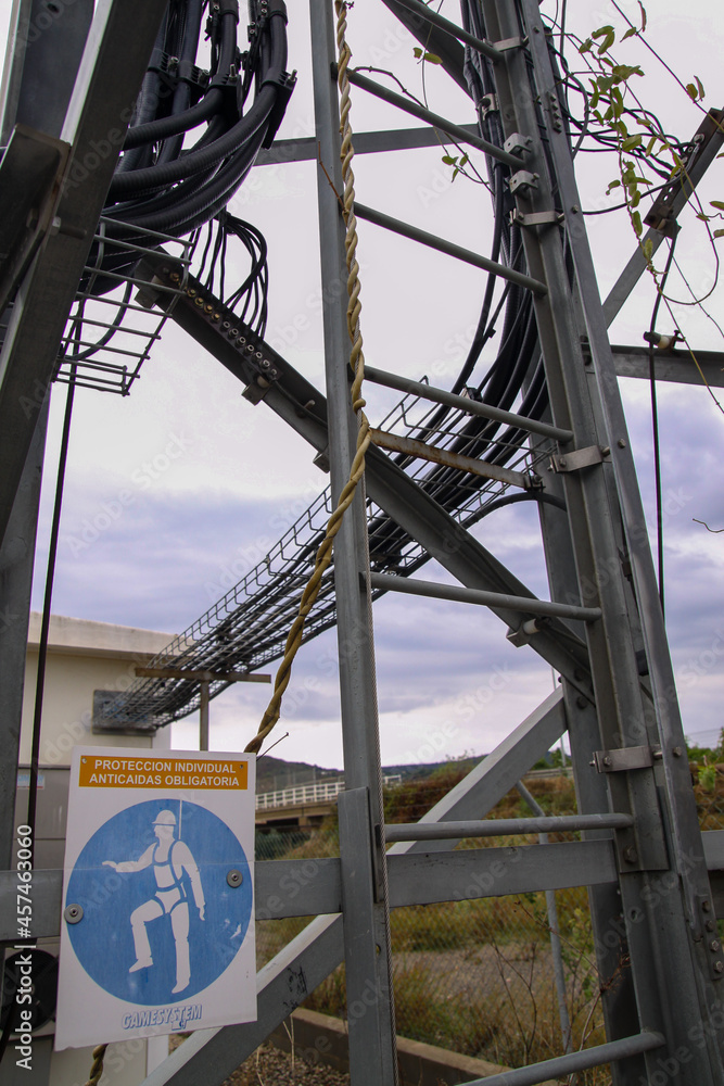 telecommunications tower of different mobile phone, radio and ...