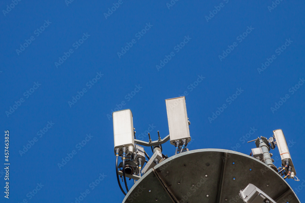 telecommunications tower of different mobile phone, radio and ...