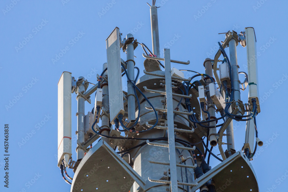 telecommunications tower of different mobile phone, radio and ...