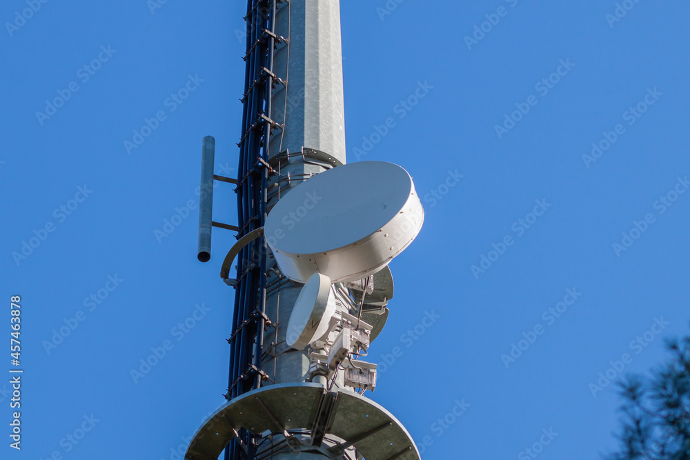 telecommunications tower of different mobile phone, radio and ...
