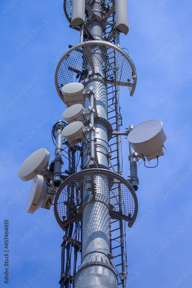 telecommunications tower of different mobile phone, radio and ...