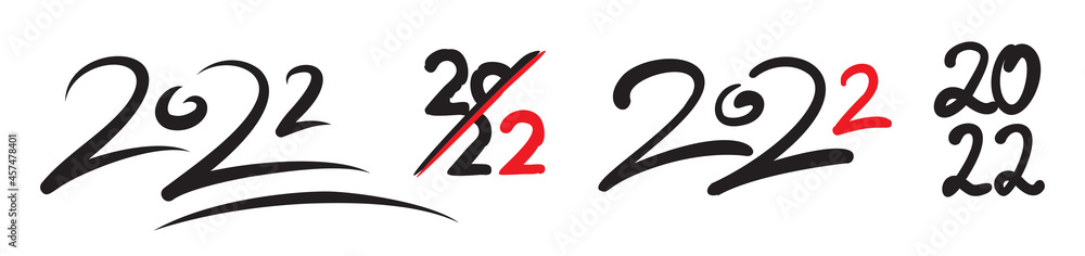 2022 Hand Drawn Vector Numbers, Sketch Calendar Design Stock Vector ...