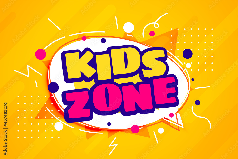 kids fun zone cartoon style template Stock Vector | Adobe Stock