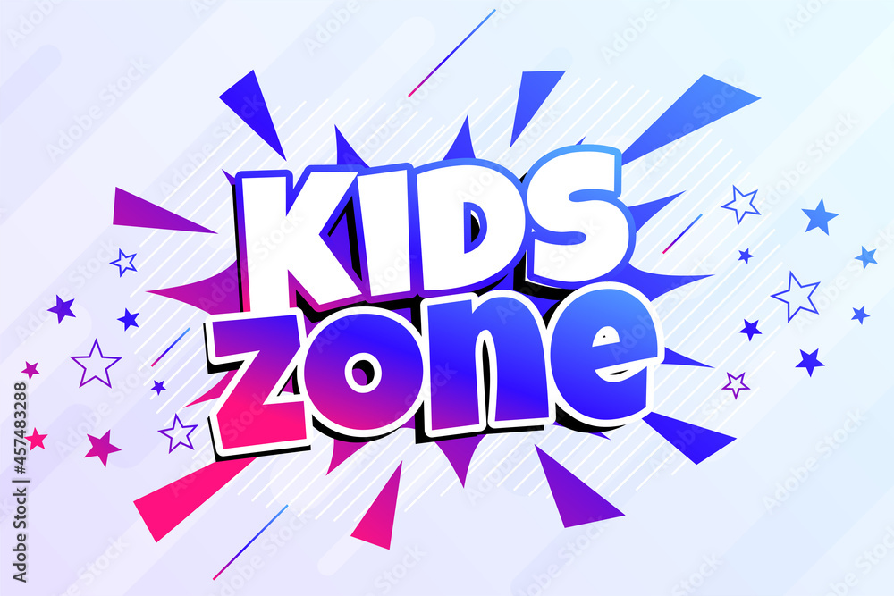 kids zone fun play banner design Stock Vector | Adobe Stock
