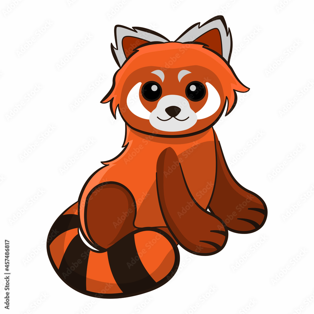 Red Panda Cartoon Character