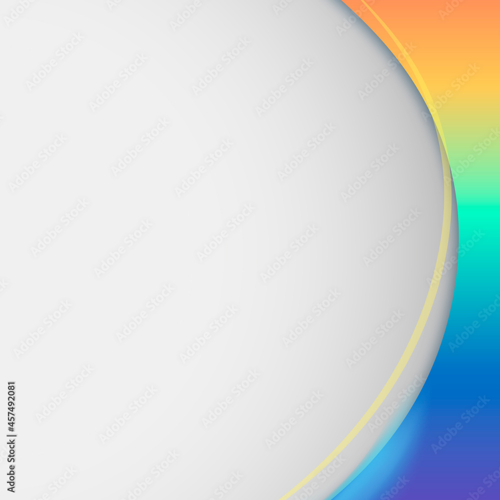 Rainbow gradient curve frame template vector Stock Vector | Adobe Stock