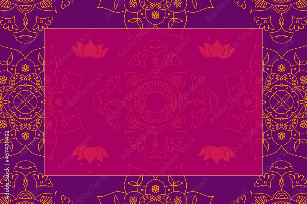 Vector Diwali festival rangoli Indian frame Stock Vector | Adobe Stock