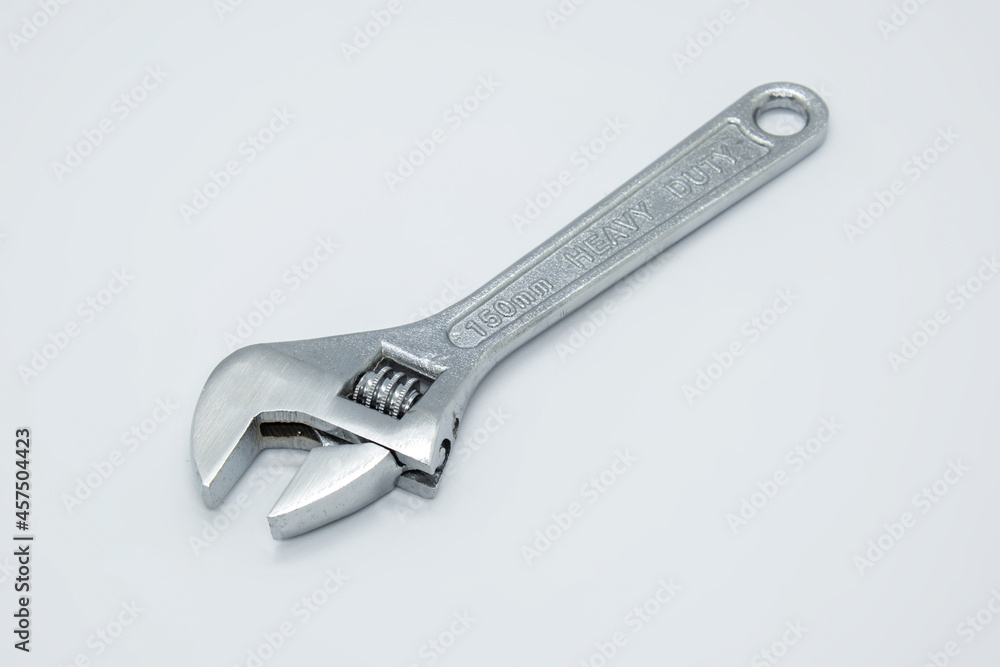 Drop forged adjustable wrench with chrome finish for maximum resistance ...