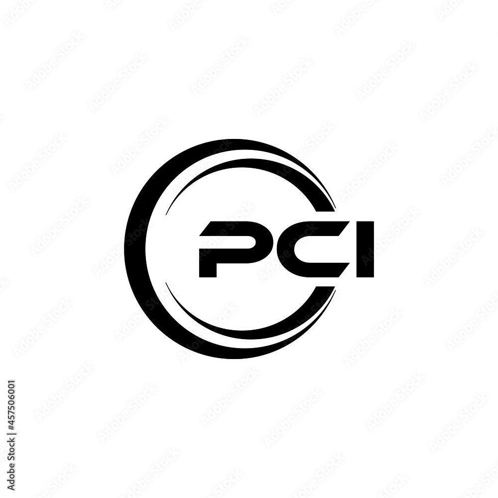 Vecteur Stock PCI letter logo design with white background in ...