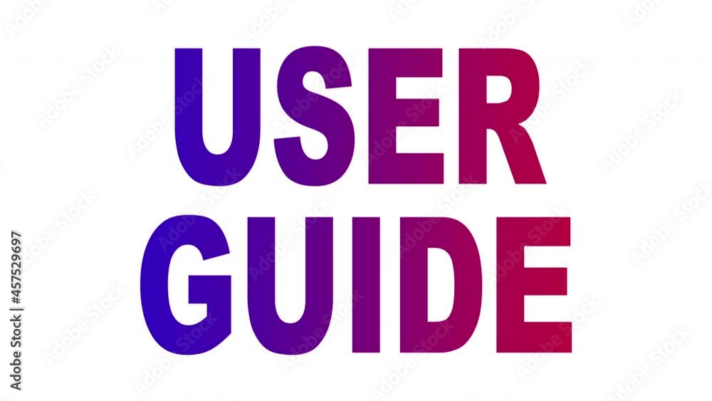 User Guide word colorful text 4K seamless loop on white background ...