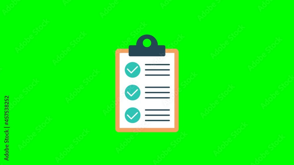 clipboard with checklist line icon animation check mark sign 4k video ...