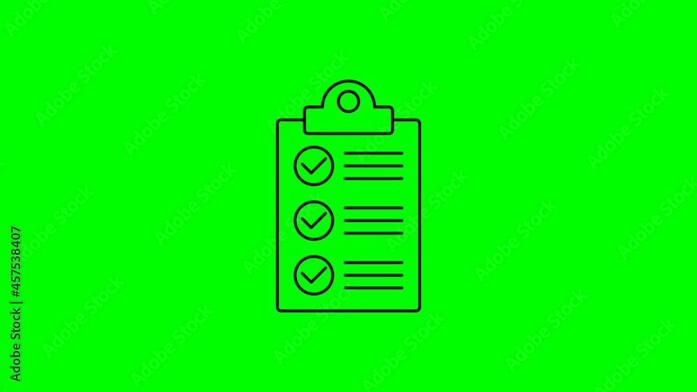 clipboard with checklist line icon animation check mark sign 4k video ...