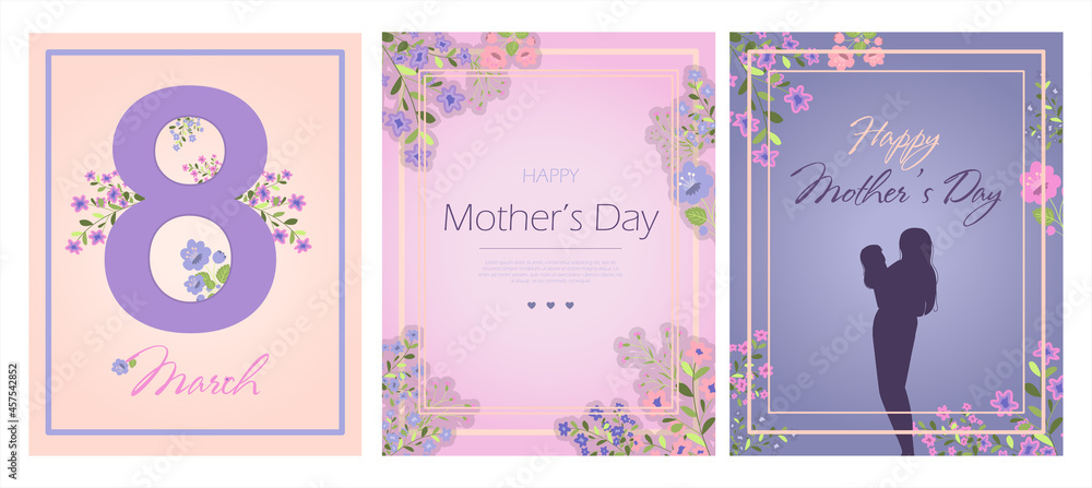 Card for the international mother s day Vector illustration for March 8 ...