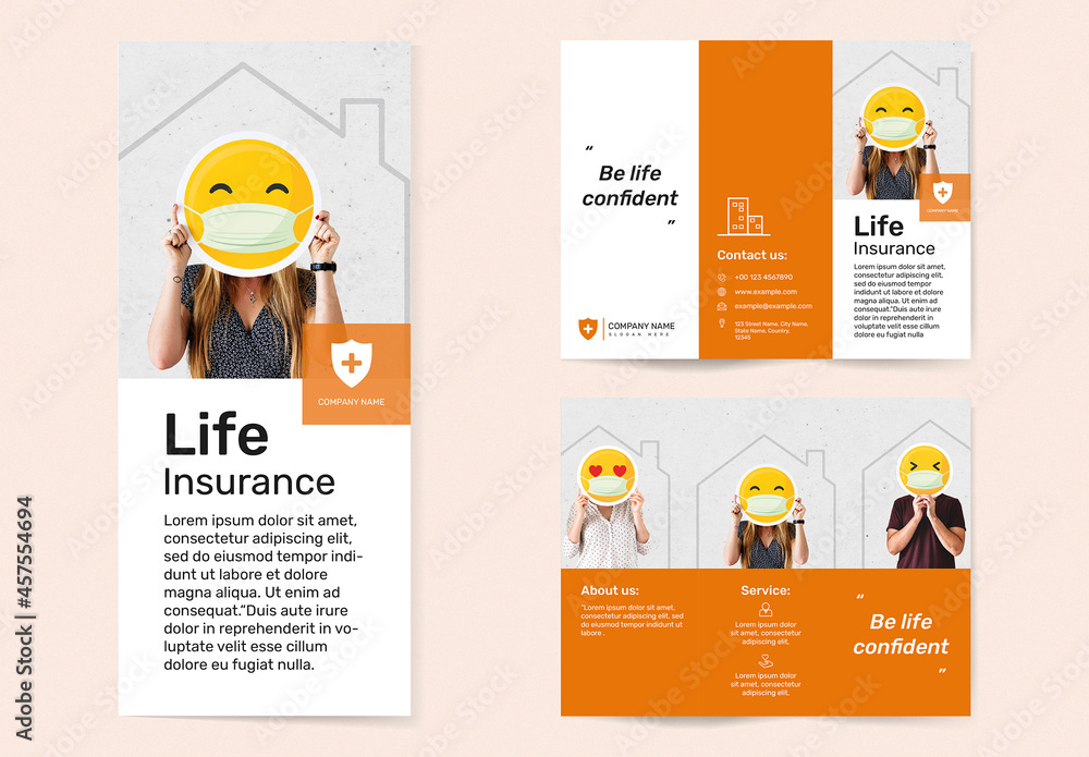 Editable Life Insurance Layout Stock Template | Adobe Stock
