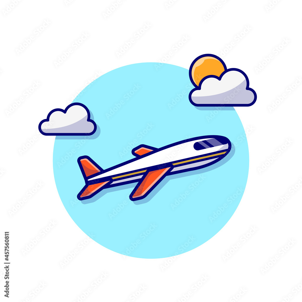 Plane Cartoon Vector Icon Illustration. Air Transportasion Icon Concept ...