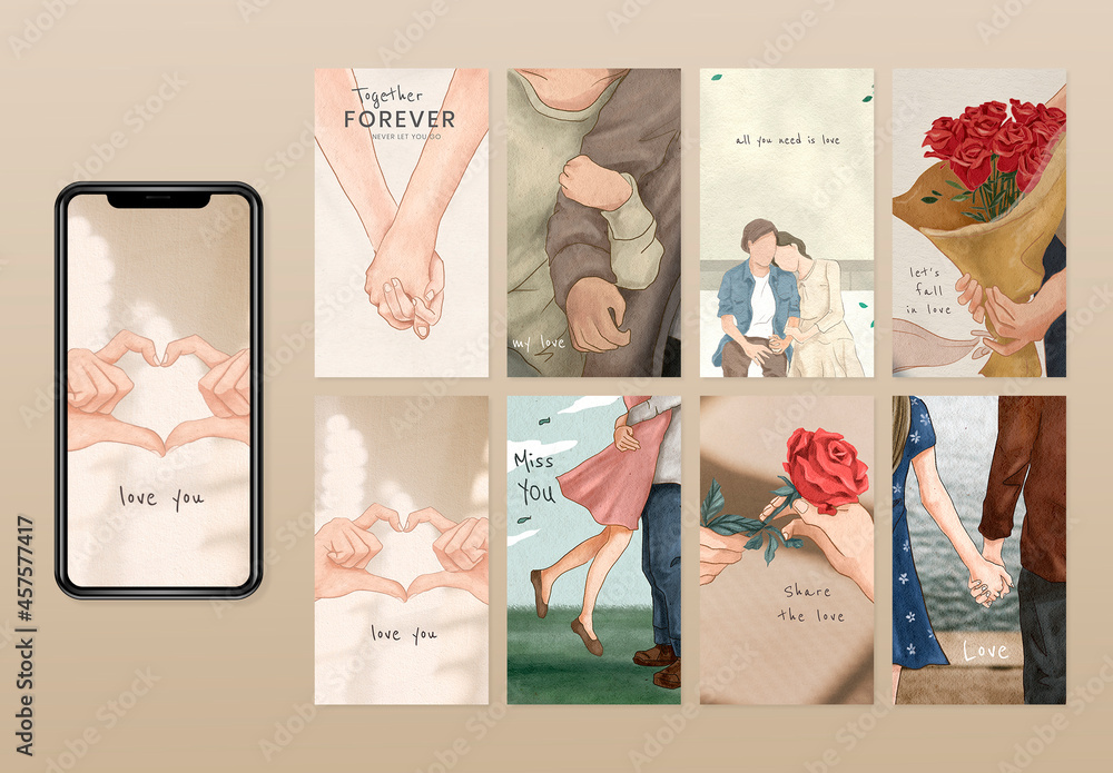 Love Layout for Social Media Story Collection Stock Template | Adobe Stock