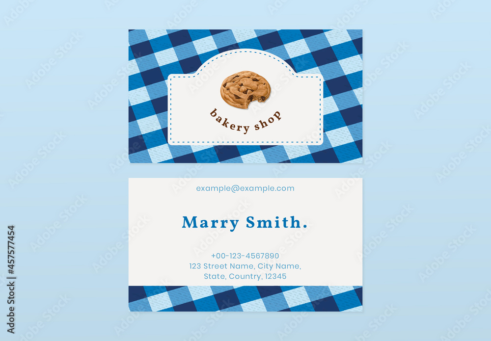 Han Ddrawn Bakery Name Card Layout Stock Template | Adobe Stock
