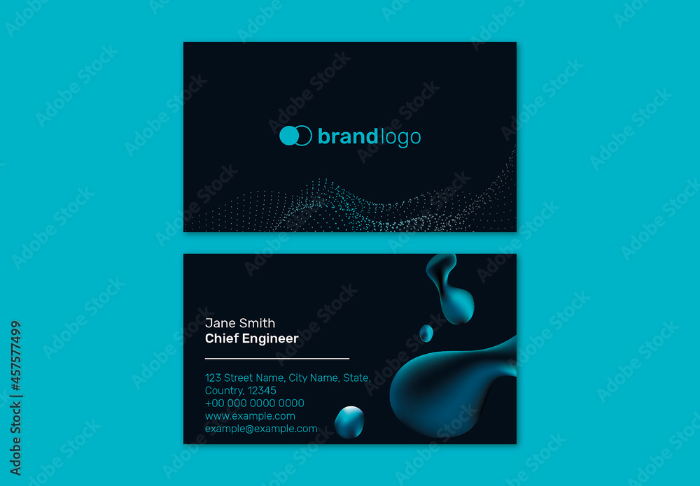 Technology Name Card Layout Stock Template | Adobe Stock