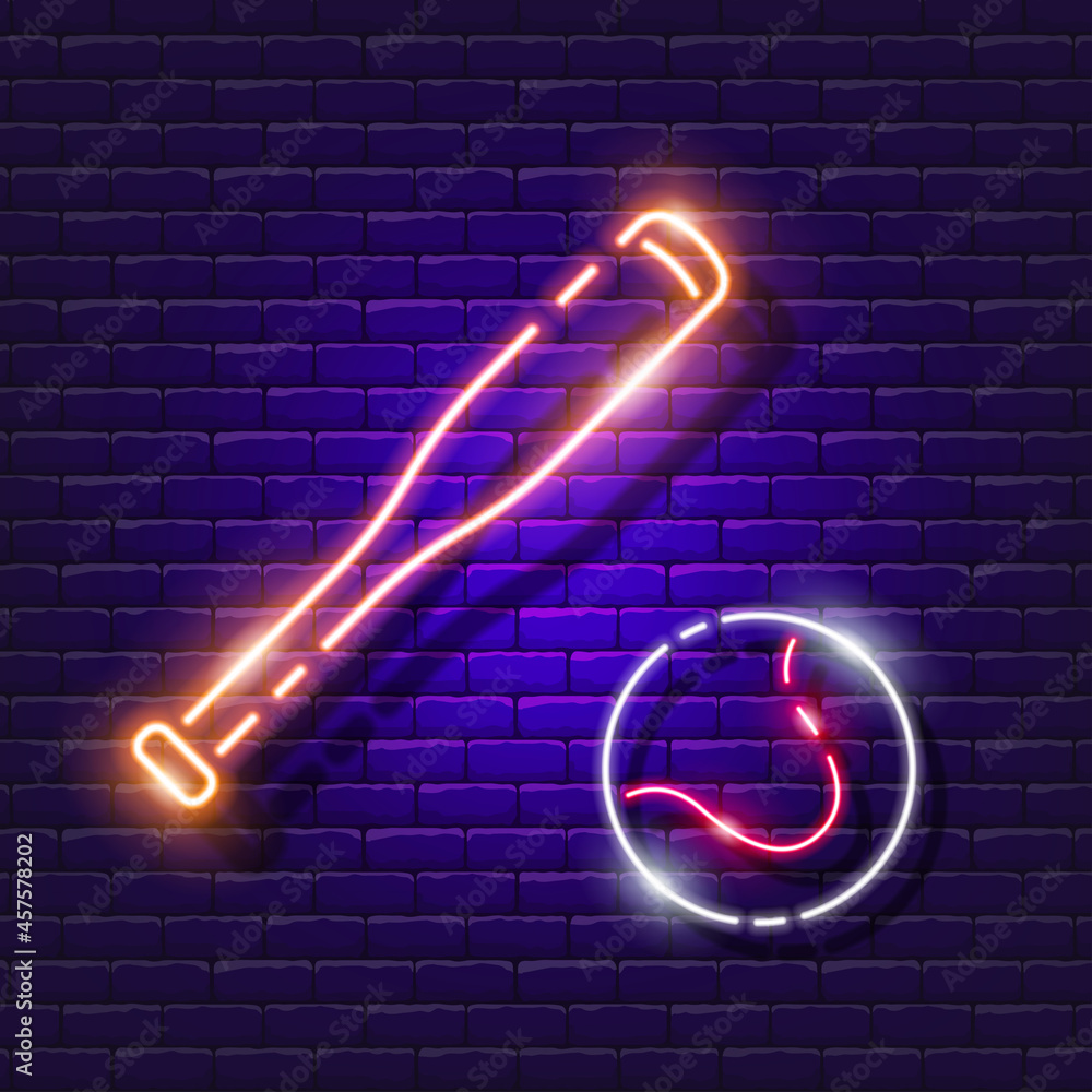 Baseball neon icon. Baseball sign. Vector illustration for design ...
