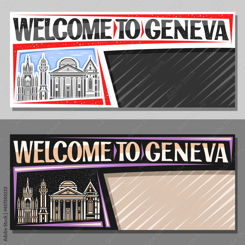 Vector layouts for Geneva with copy space, decorative voucher with ...