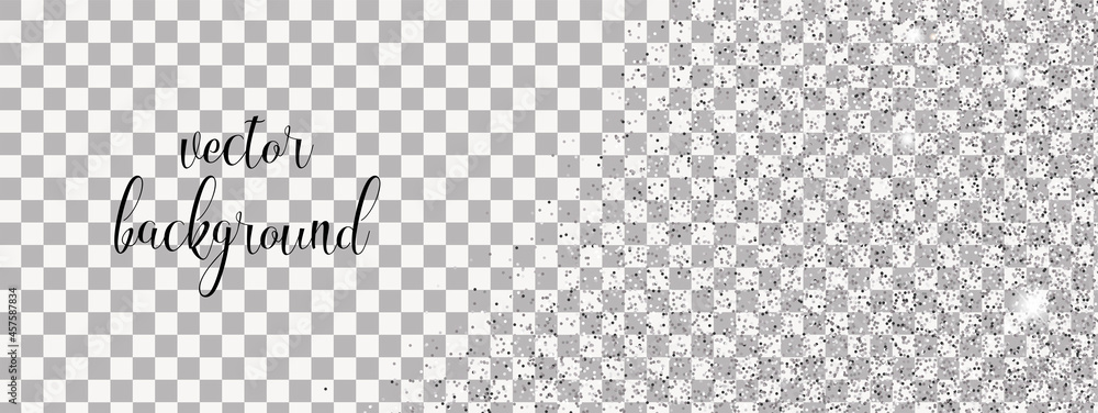 Sparkling falling silver dust on transparent background. Vector ...