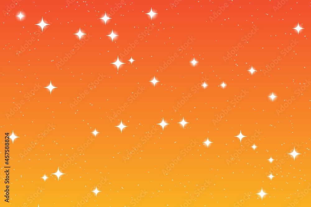 Sky and stars background. Orange space background. The twinkling sky ...