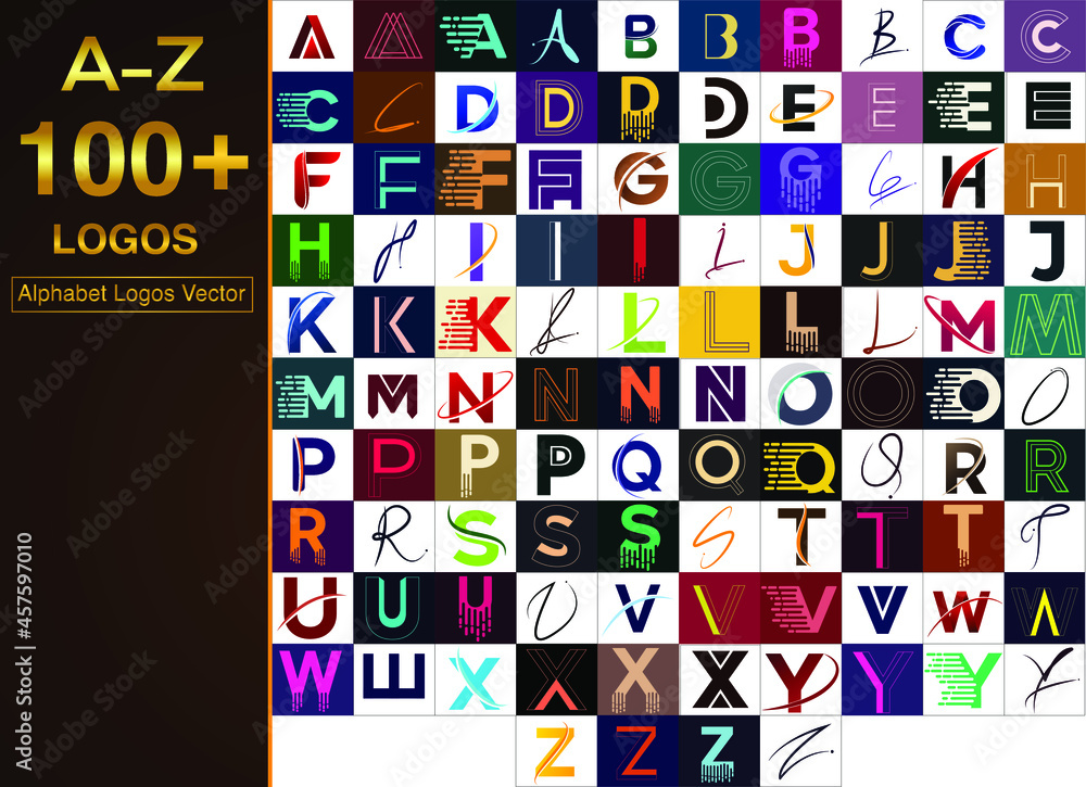 Modern English Alphabets Logo Design Editable Vectors in Gradient and ...