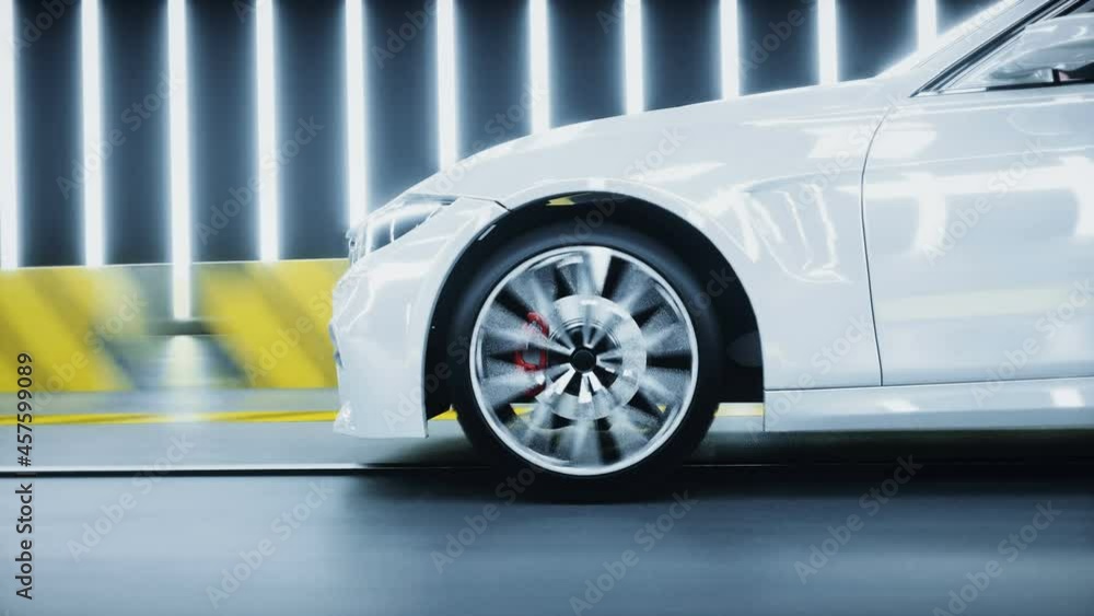 Generic 3d car crash test. Car destruction. Realistic 4k animation ...