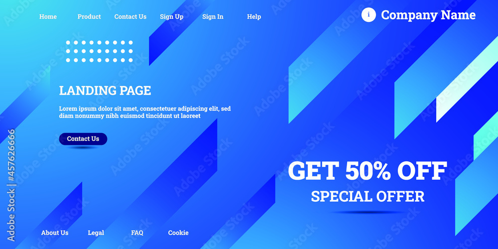 Editable abstract website background with attractive blue gradient mesh ...