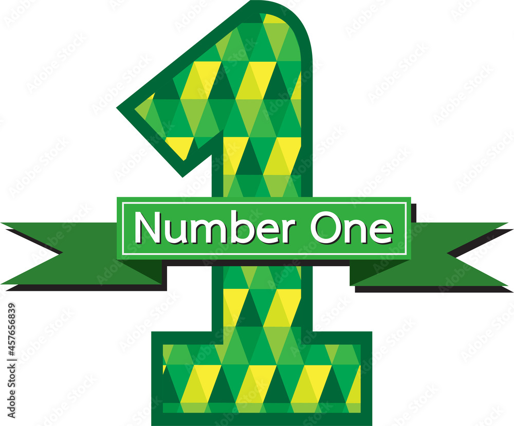 Number One and the Winner First Place sign simbol with ribbons Stock ...