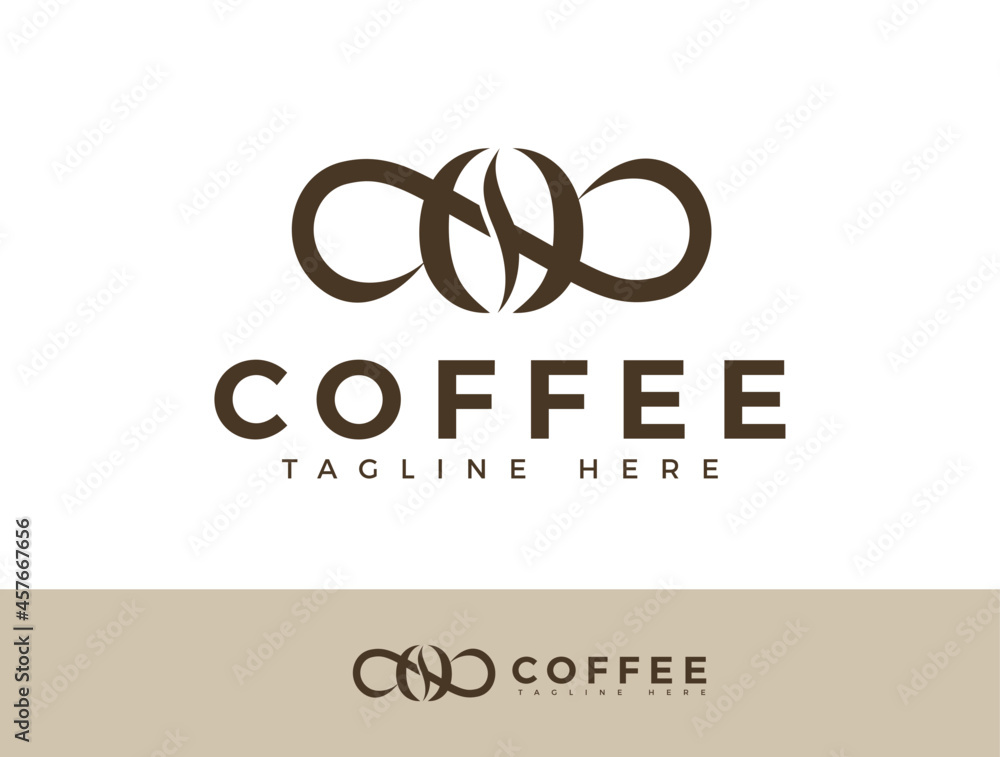 Coffee Logo With Infinity Symbol Icon. Coffee Logo Design for Coffee ...