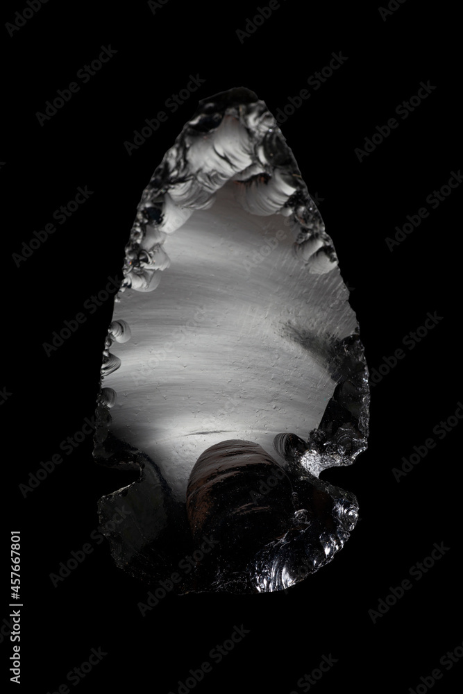Photo & Art Print Vintage style obsidian arrow head, SHELL