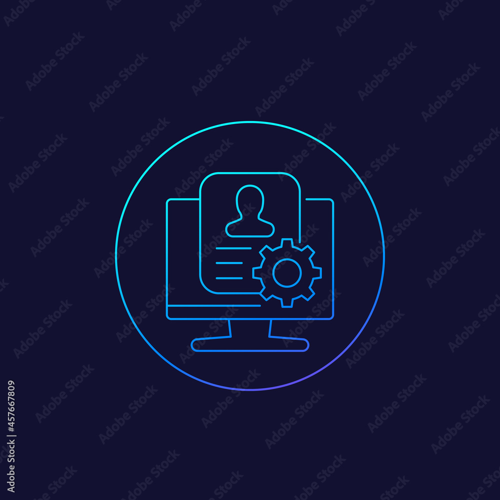 account settings icon, linear vector Stock Vector | Adobe Stock