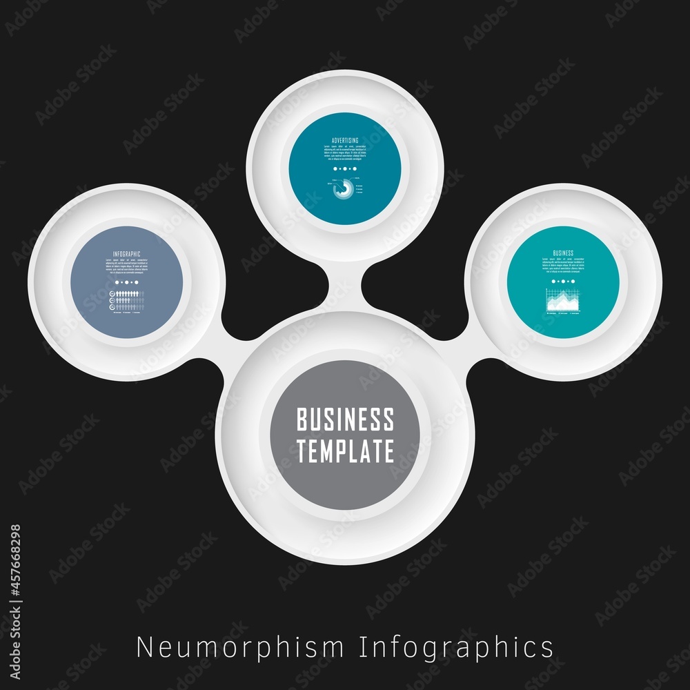 Neumorphism infographics template for chart, diagram, web design ...