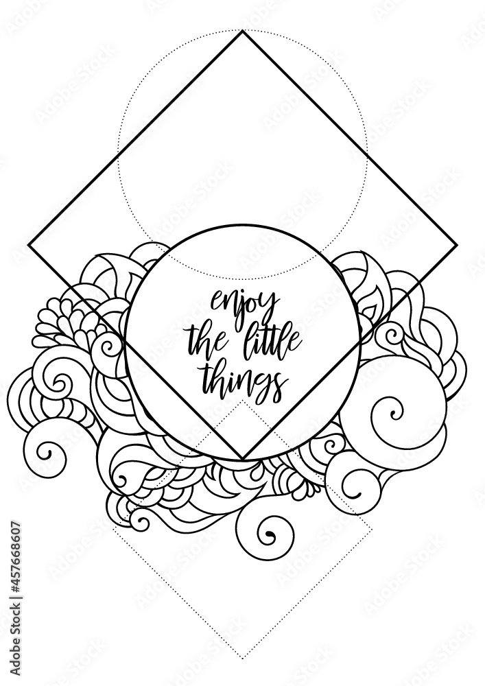 Inspiration quote zentangle inspired motivational postcard design with ...