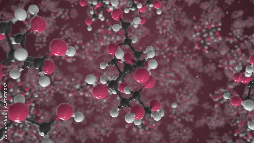 Lactose molecule made with balls, scientific molecular model. Chemical ...