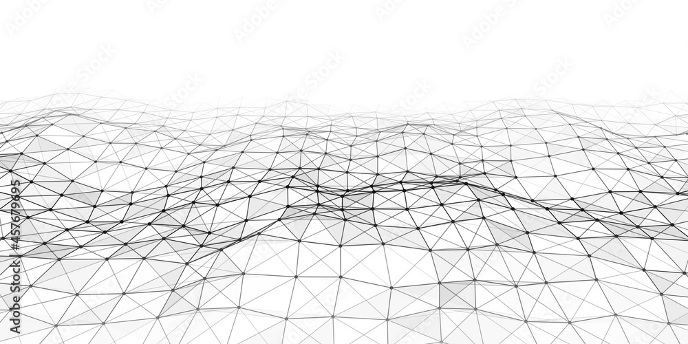 Technological wave of dots and lines. Technology background concept ...