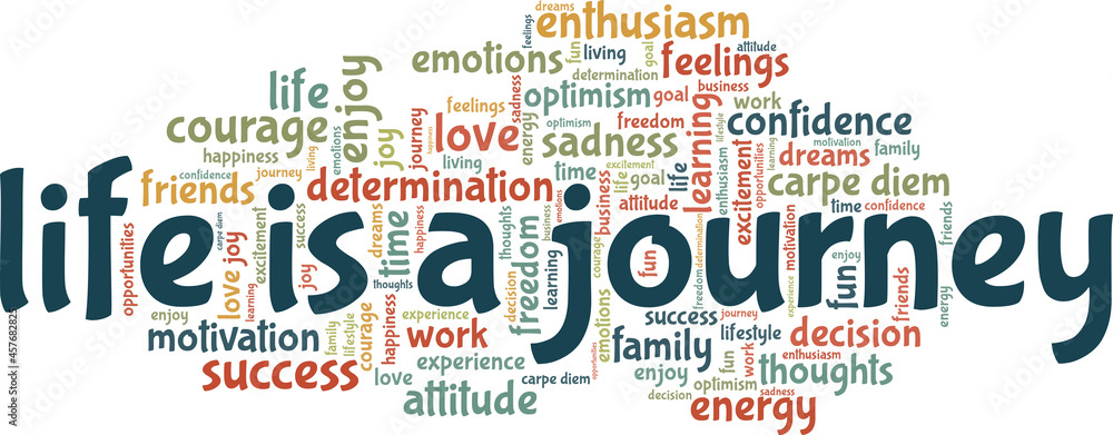 Life is a Journey vector illustration word cloud isolated on white ...