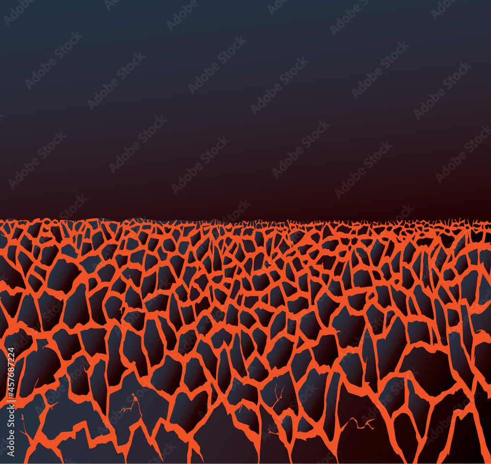 Molten magma. Vector drawing of volcanic lava Stock Vector | Adobe Stock